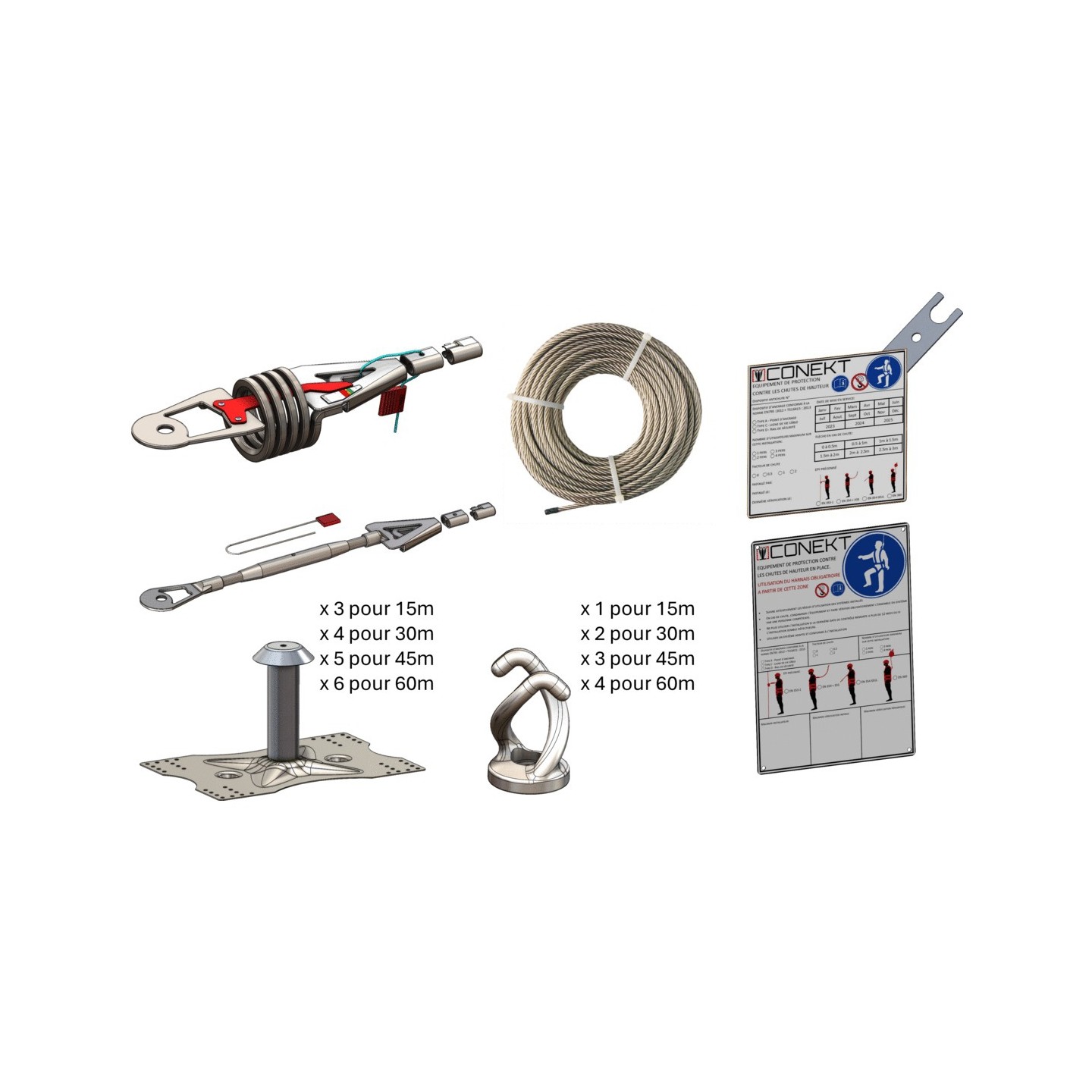 PACK CONEKT CLASSIC Ligne de vie manuelle sur bac sec | L'Echelle ...