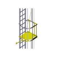 Palier rabattable d'échelle à crinoline | L'Echelle Européenne